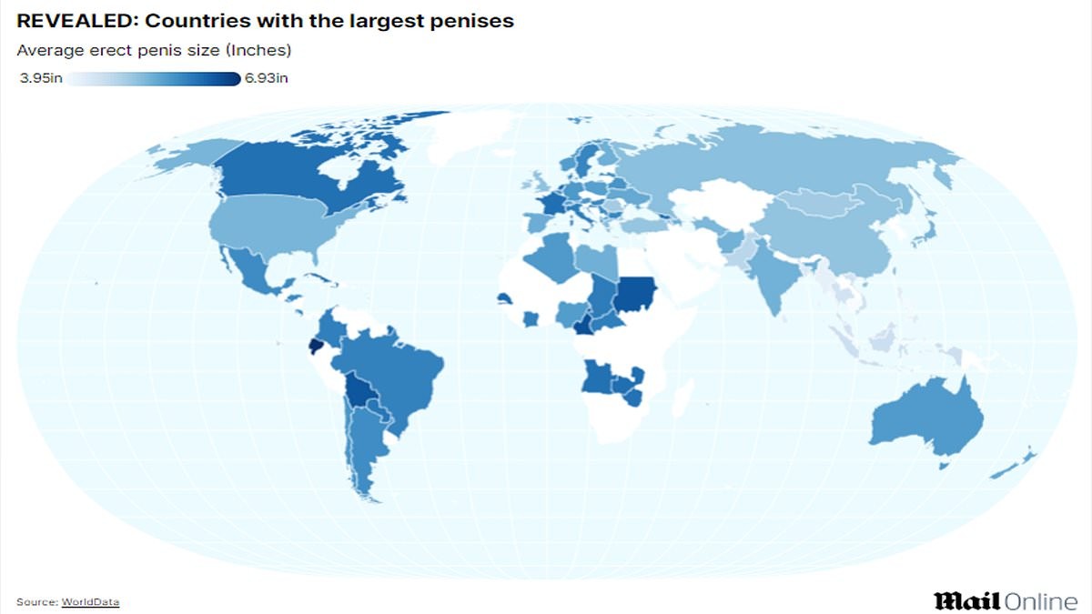 Average penis sizes around the world revealed in interactive map......